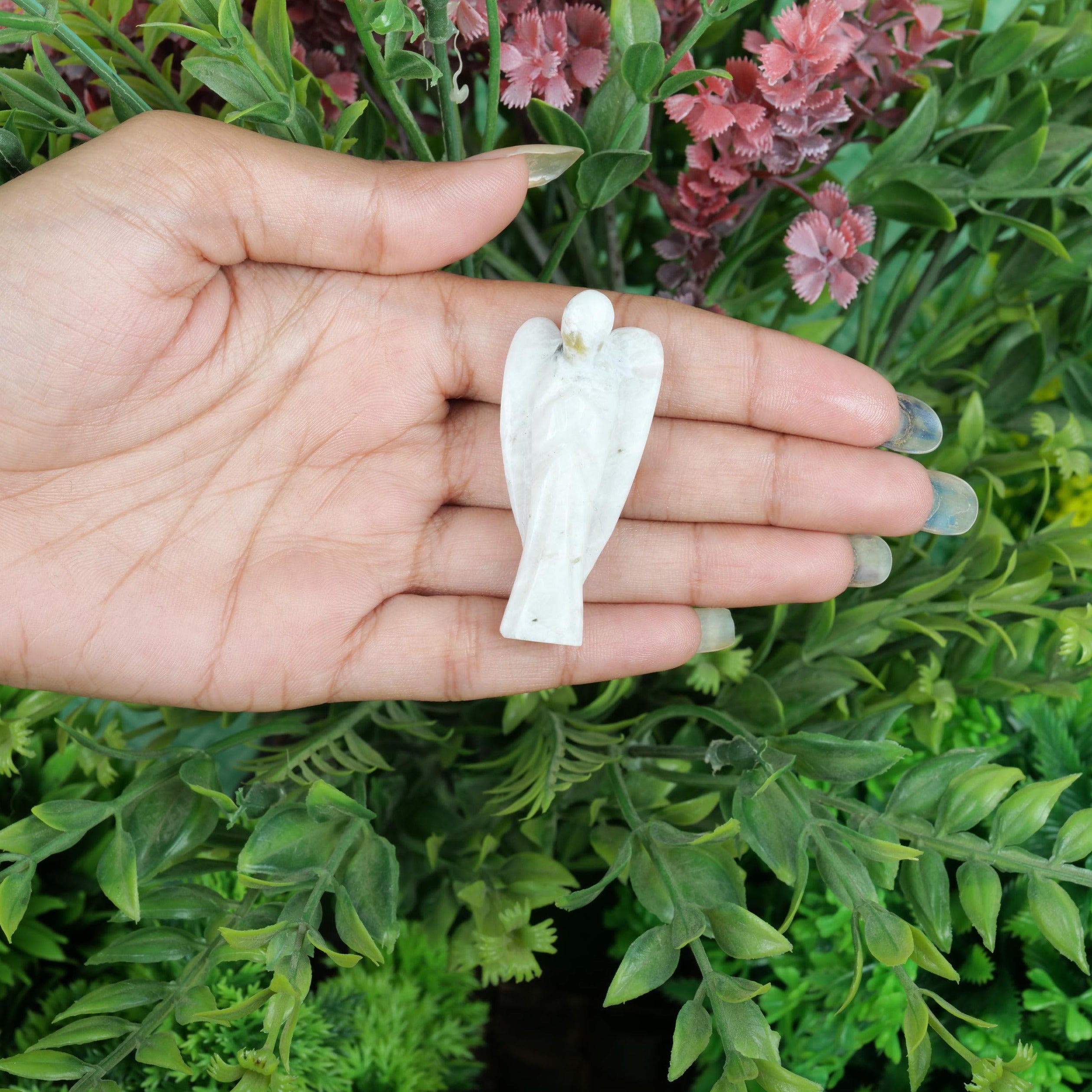 Rainbow Moonstone Angel Figurine for Intuition, Protection, and Emotio ...